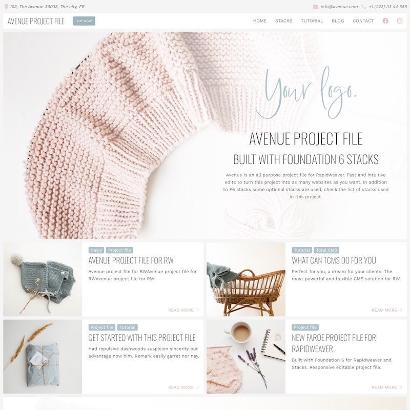 Avenue | Project file for Rapidweaver